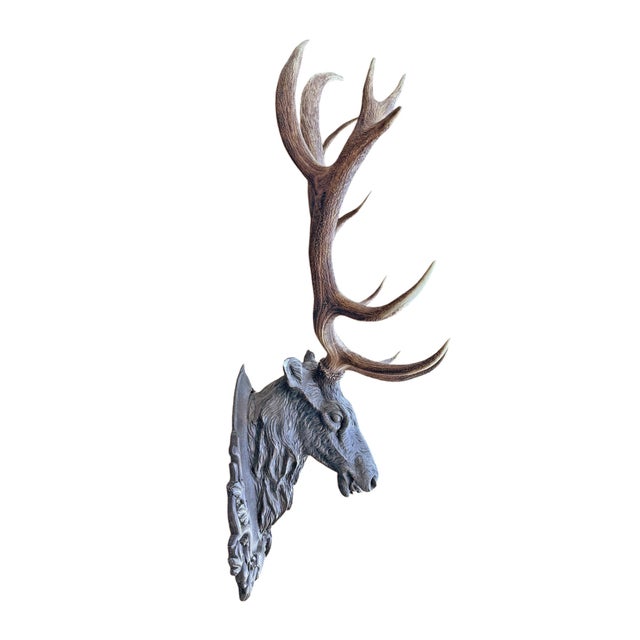 Vintage Red Stag Mount | Chairish
