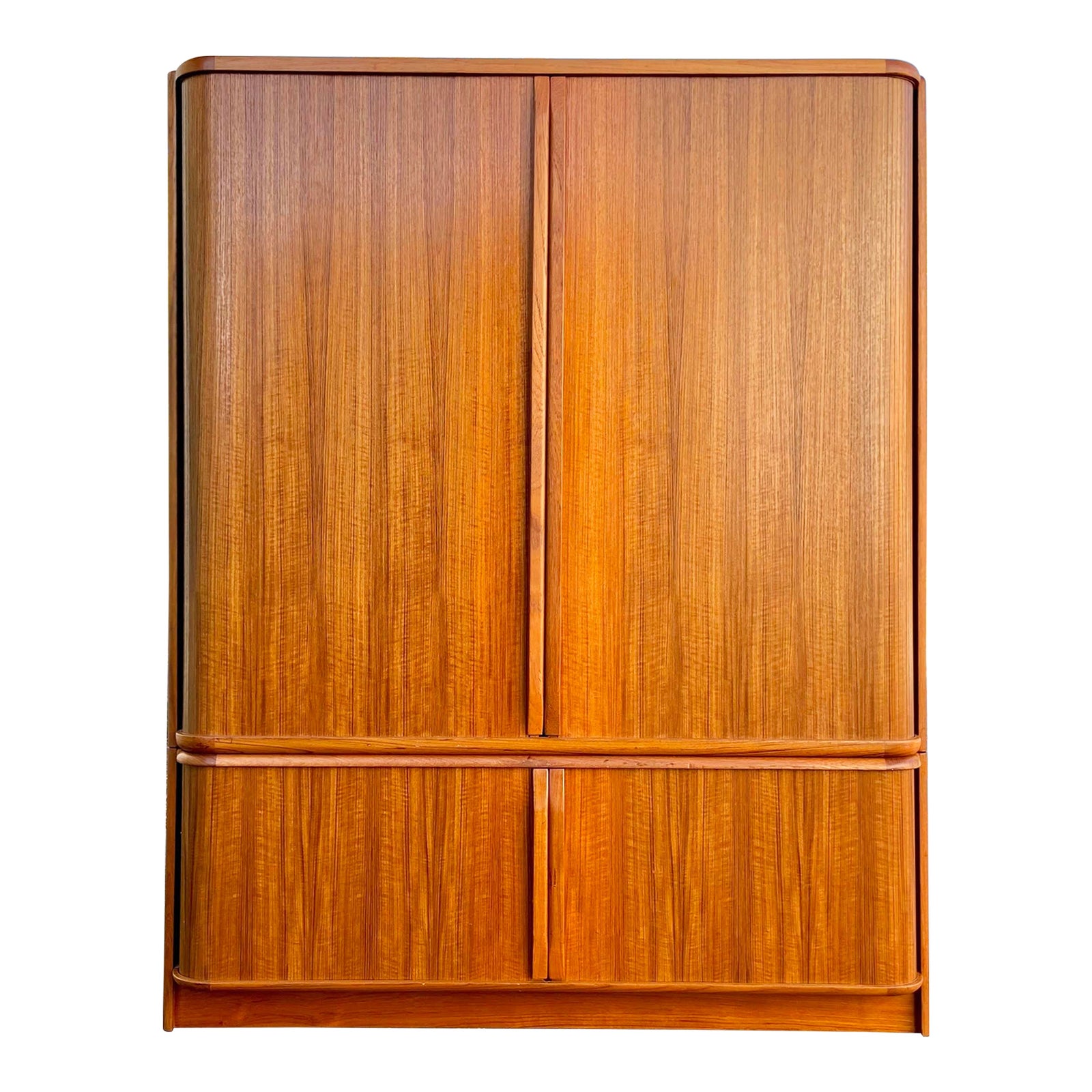 Danish Modern Monumental Teak Tambour Highboy Storage Cabinet | in the ...