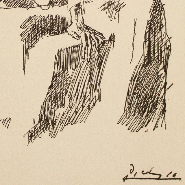 1940s After Pablo Picasso "Seated Man", First Edition Period Swiss ...