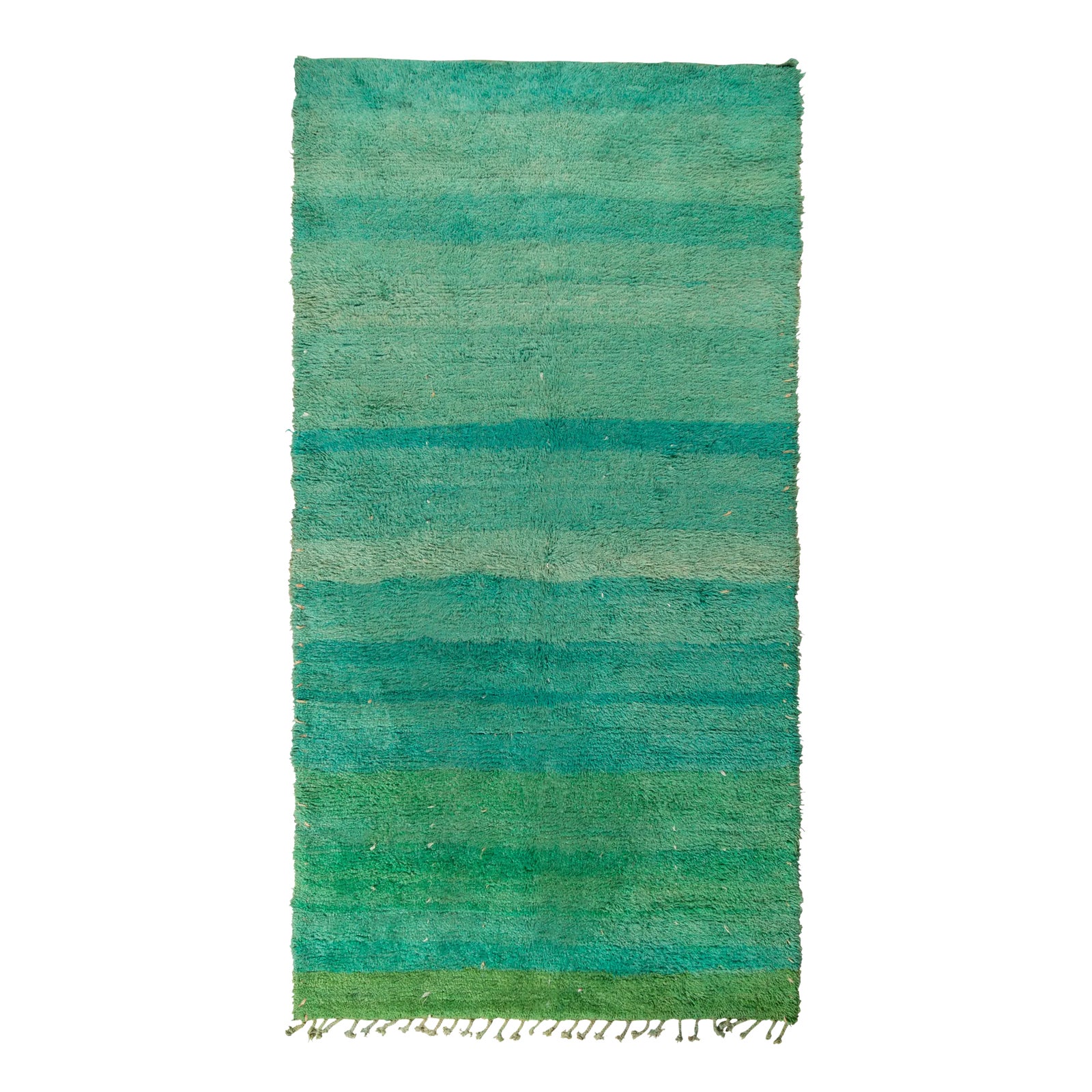 Vintage Moroccan Berber Rug in Green and Blue Striae Pattern | Chairish