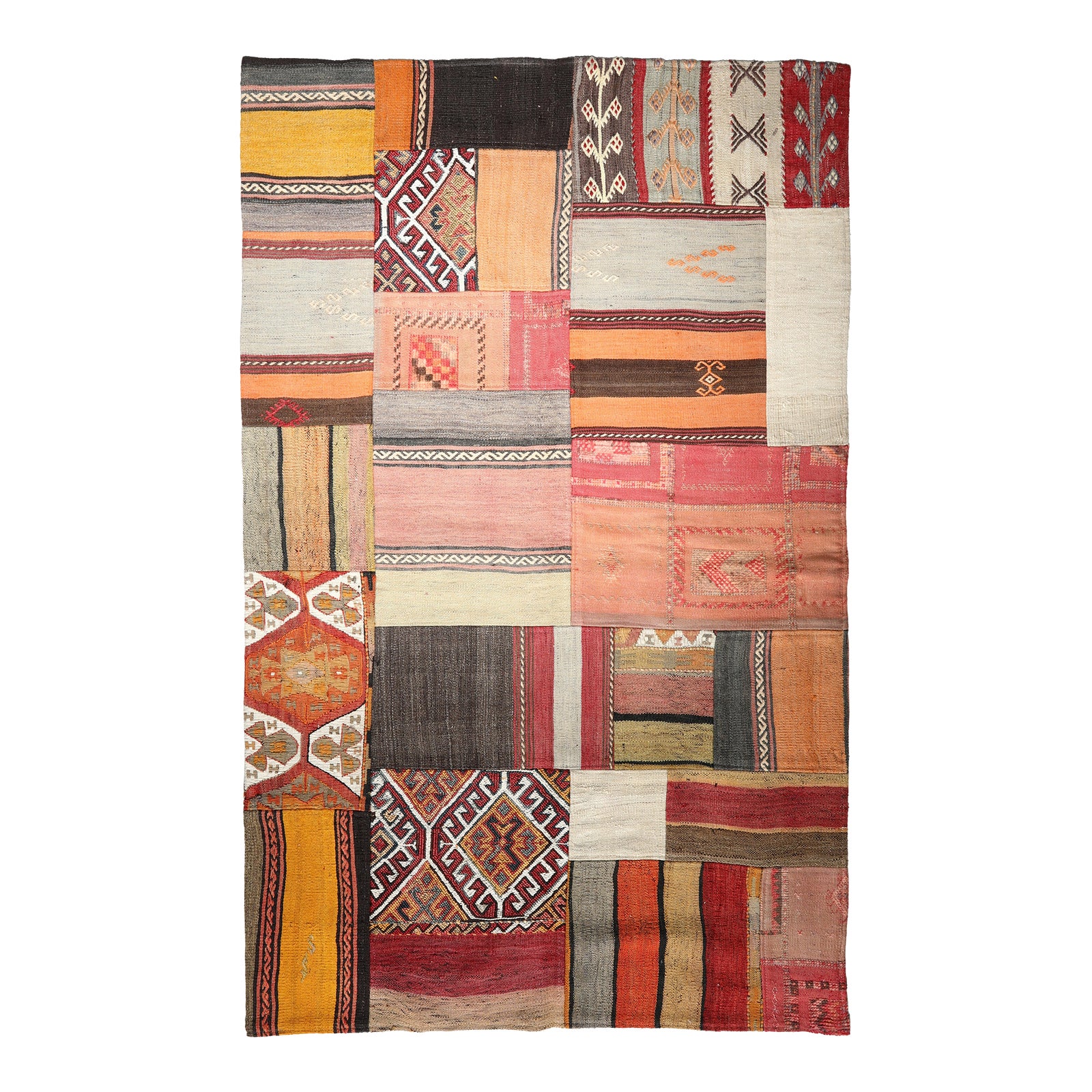 Mid 20th Century Multicolor Tribal Kilim Patchwork – A Statement Piece ...