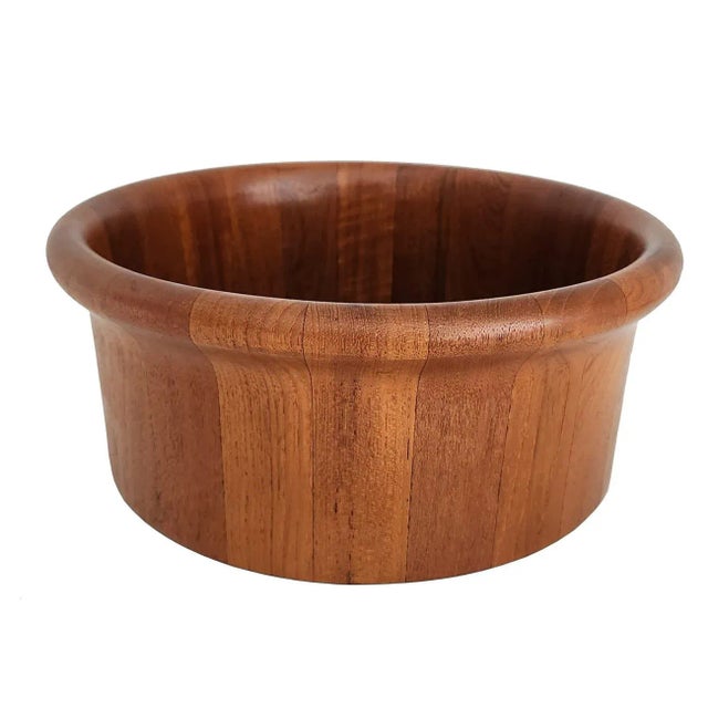 1960s Teak Wood Bowl With Curled Rim, Designed by Ernest Sohn | Chairish