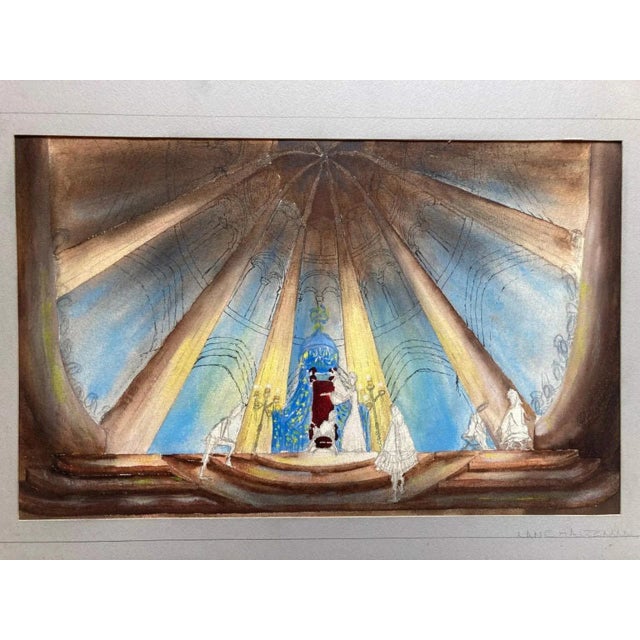 Late 20th Century Original Lane Halteman Stage Design Watercolor ...