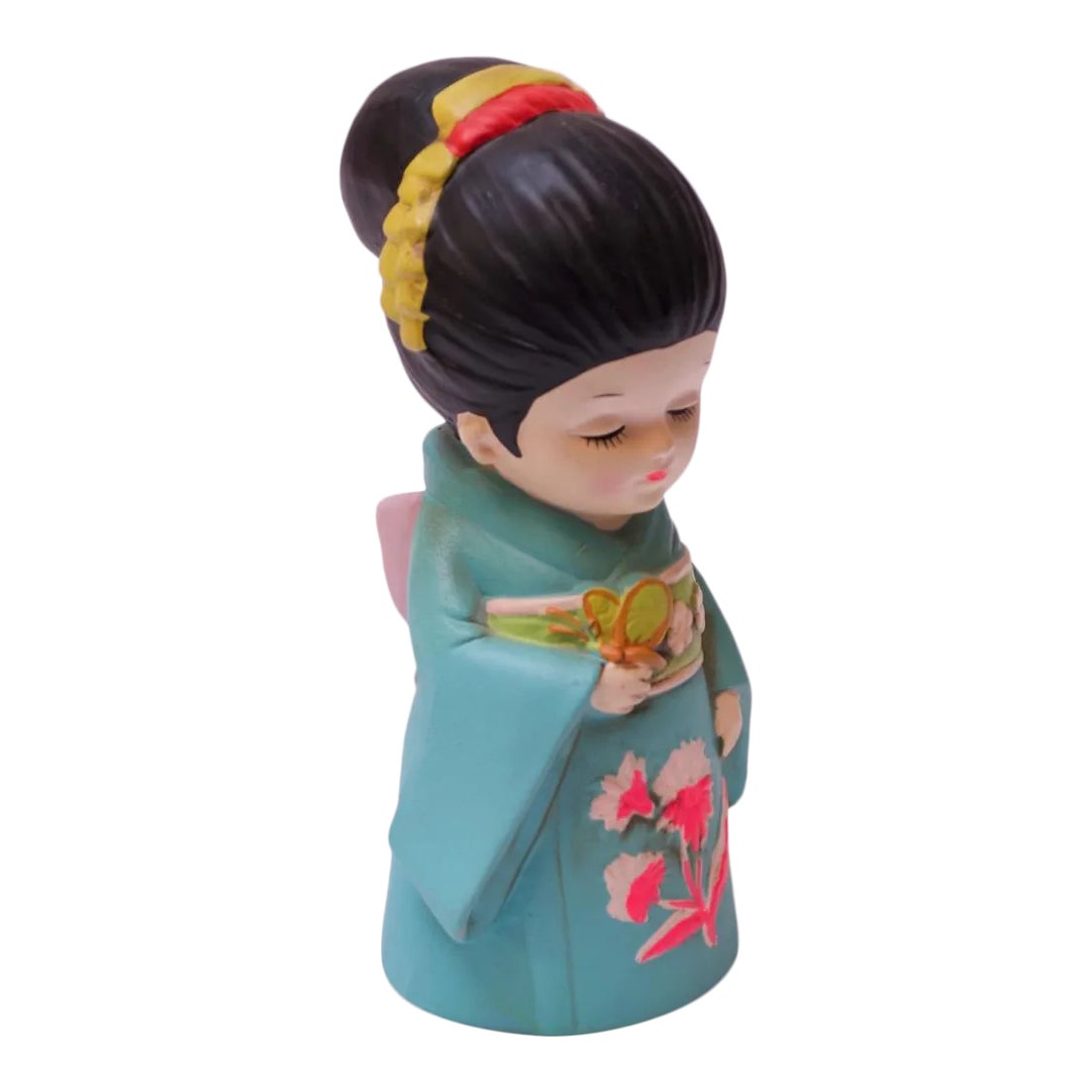 Mid-Century Japanese Paper Mache "Girl in Kimono" Bank | Chairish