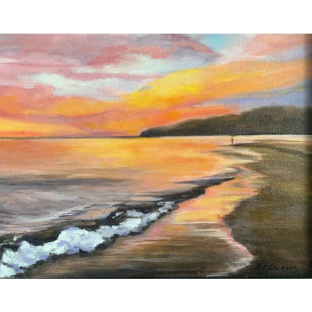 "Michigan Sunset" Original Oil Seascape Painting by Pat Carbone | Chairish