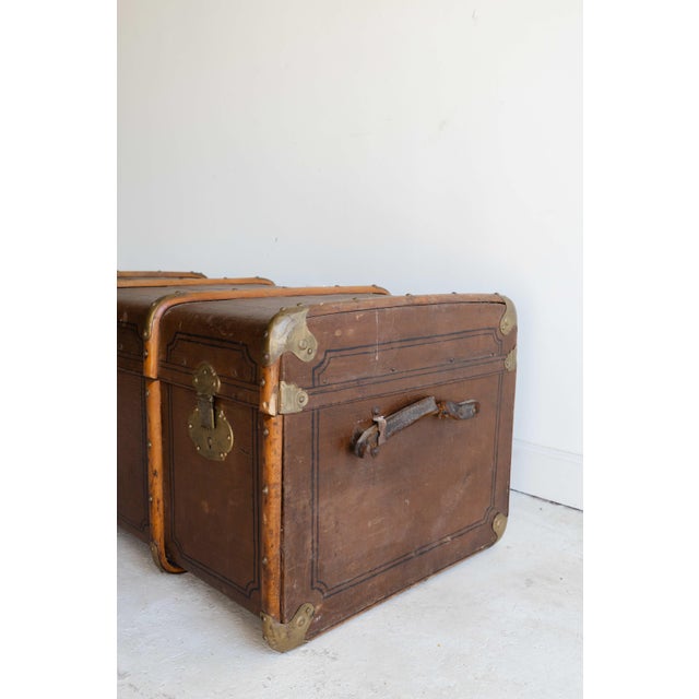 19th C French Trunk With Wood Details | Chairish