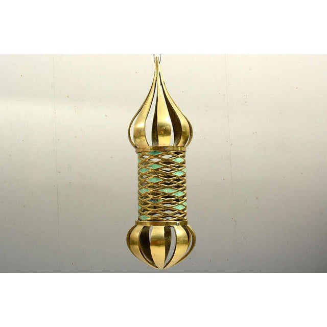 1950s Pepe Mendoza Sculptural Hanging Pendant Fixture Brass and ...