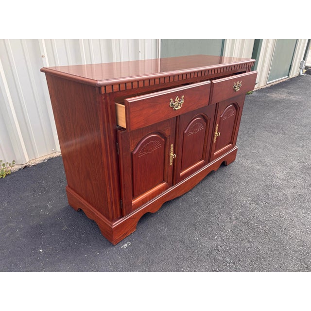 Broyhill Chippendale Cherry Buffet Server | Chairish