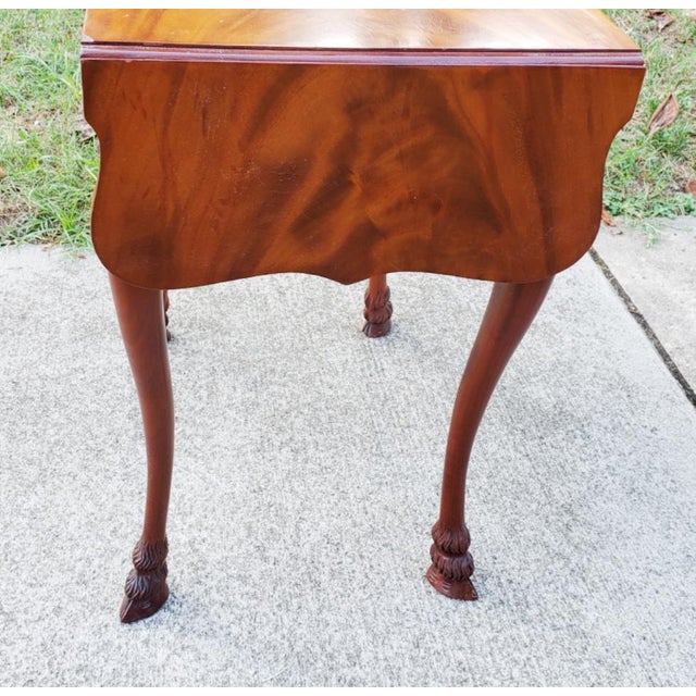 Mid 20th Century Irish Flame Mahogany Drop Leaf Side Table | Chairish