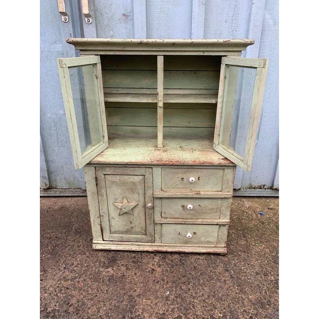 Early 20th Century Antique Small Folk Art Primitive Stepback Cupboard ...