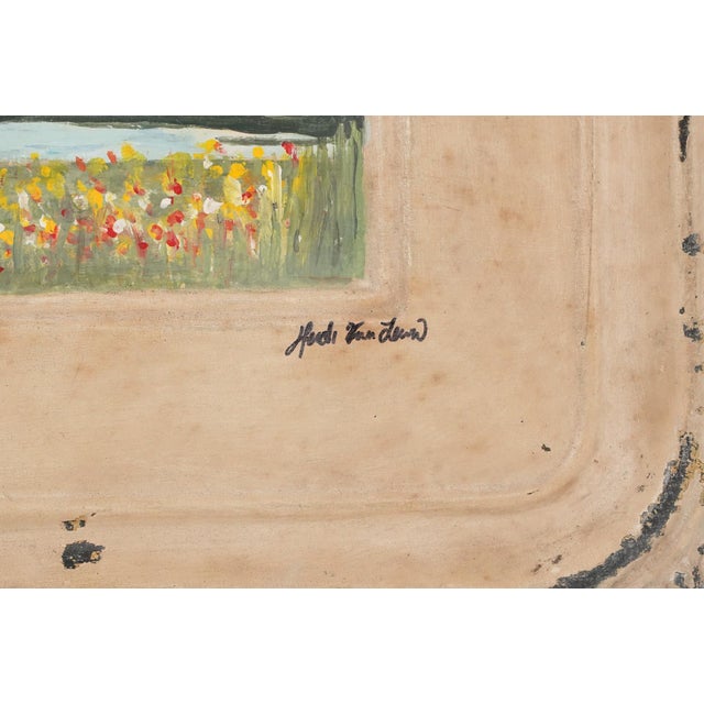 Hand Painted Scenic Tin Ceiling Wall Panel | Chairish