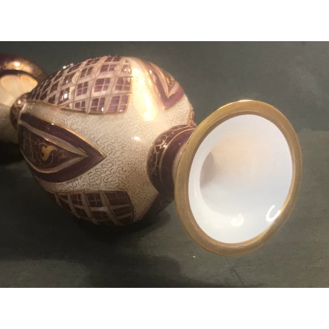 Antique Signed Moser Karlsbad Glass Vase, Purple and White Color ...