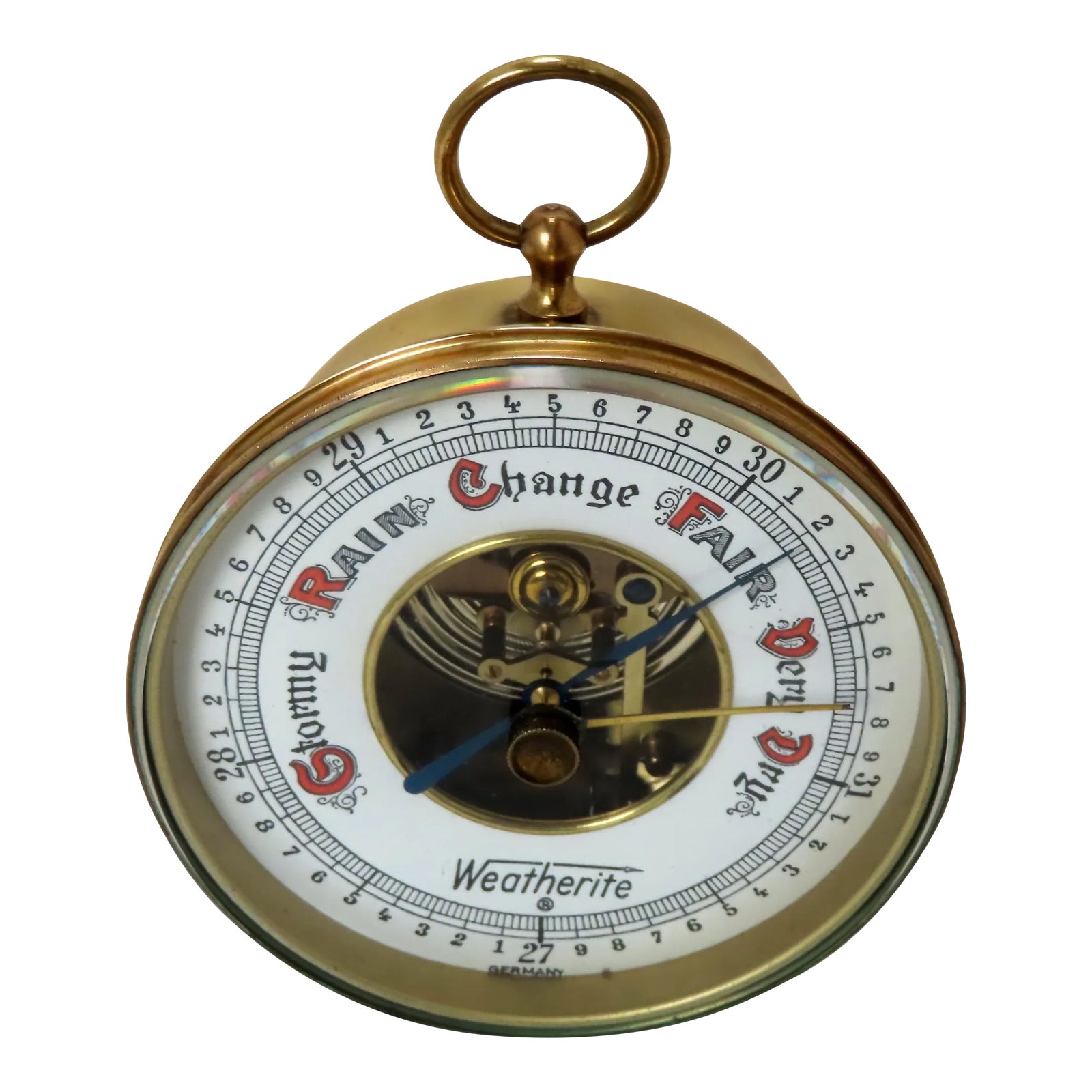 Vintage Brass Wall Mount or Desk Top Barometer Made in Germany | Chairish