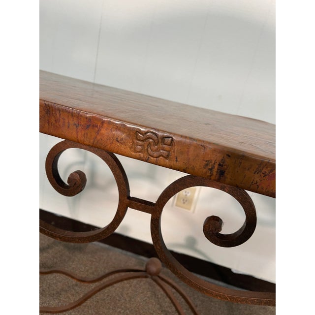 Late 20th Century Copper Top Console Table | Chairish