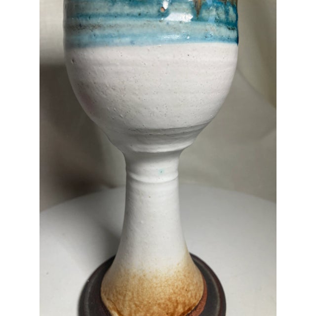 1980s Handmade Studio Pottery Chalice Goblet Decor | Chairish