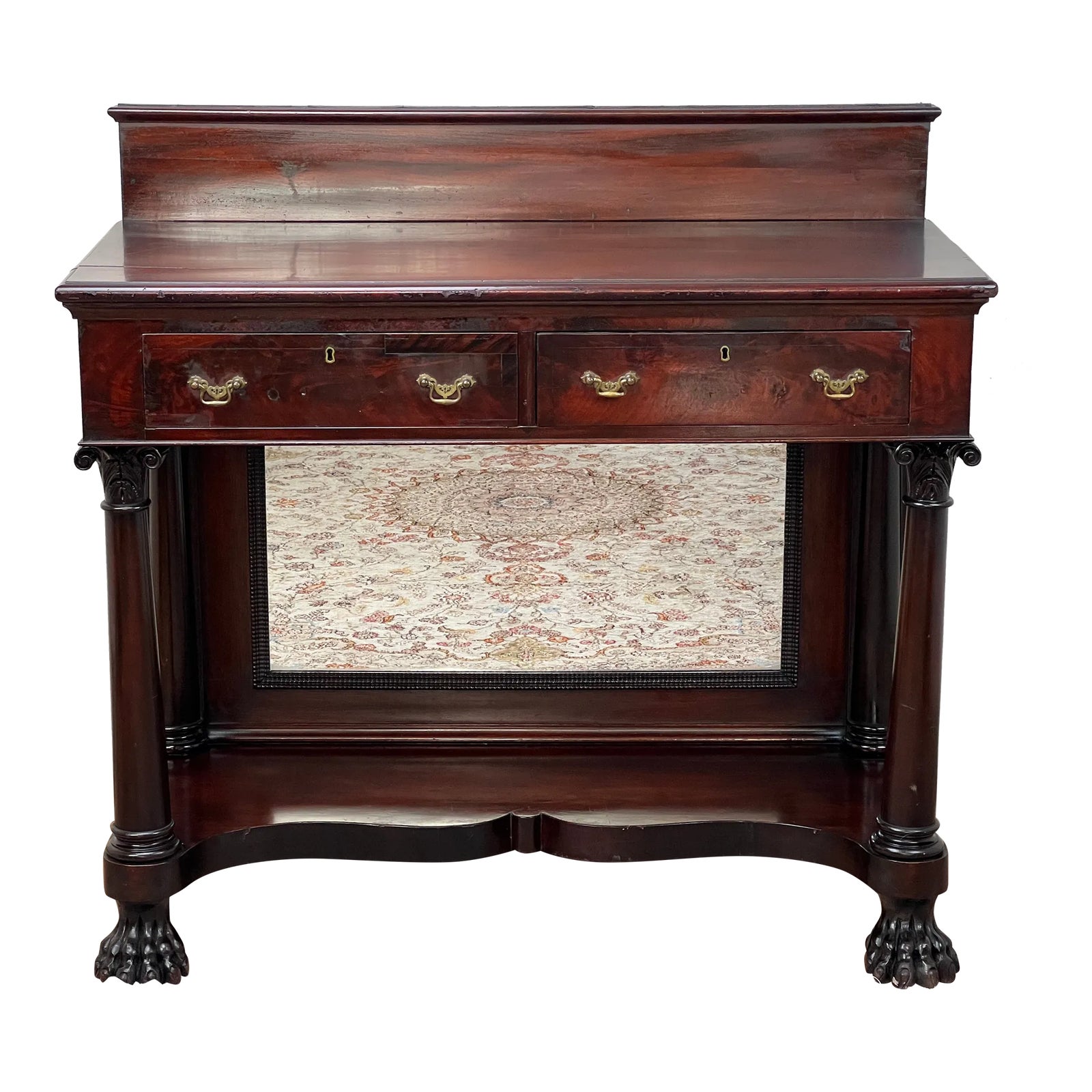 Antique Late Federal Mahogany Paw Foot Pier Table C. 1840 | Chairish