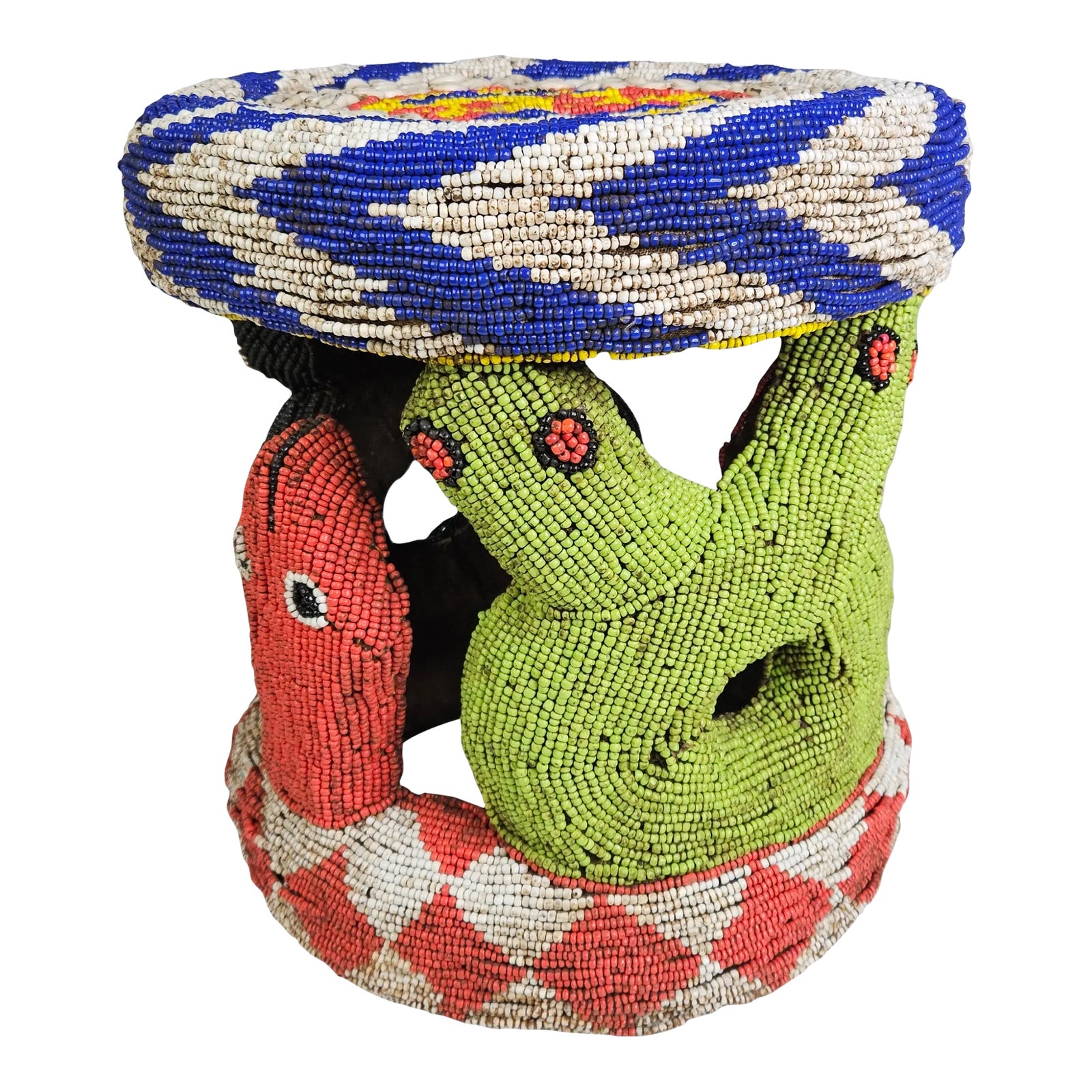 1920s Bamileke Trade Bead Stool | Chairish