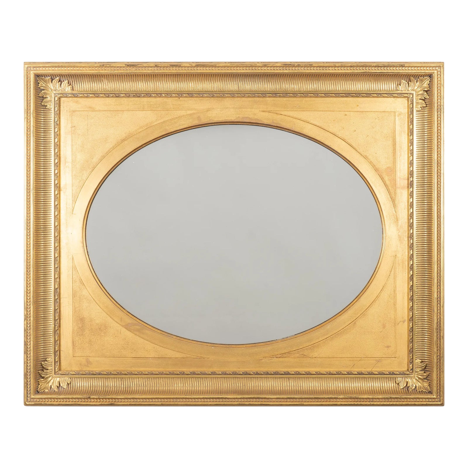 19th Century American Gilt Over Mantle Mirror With Cove Molding | Chairish