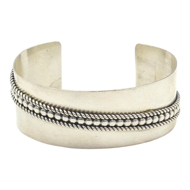 Native American Navajo Sterling Silver Cuff Bracelet by Tom Hawk | Chairish