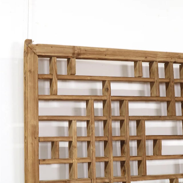 Vintage Chinese Pine Window Panel | Chairish