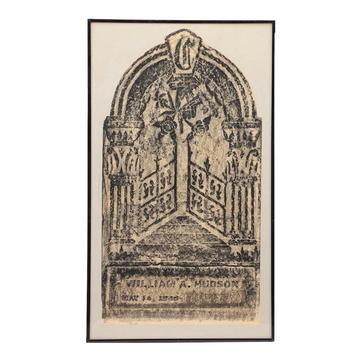Headstone Rubbing 1545, William a Hudson | Chairish
