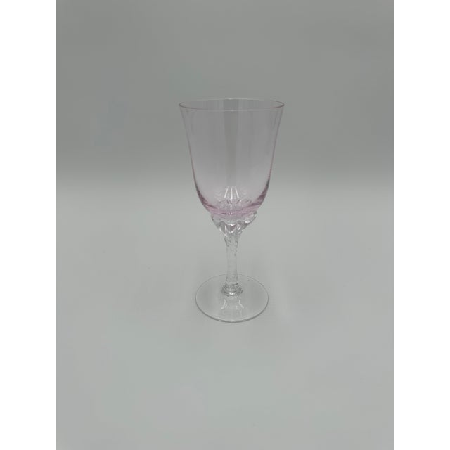 Set of 6 Sasaki Coronation Pink Crystal Wine Goblets, 1990s | Chairish