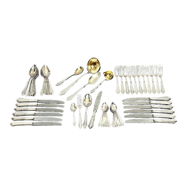 Wmf Art Deco "Facher" (Fan) Pattern Silver Flatware Cutlery Service ...