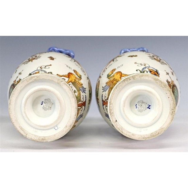 French Gein Fiance Renaissance Revival Vases - A Pair | Chairish