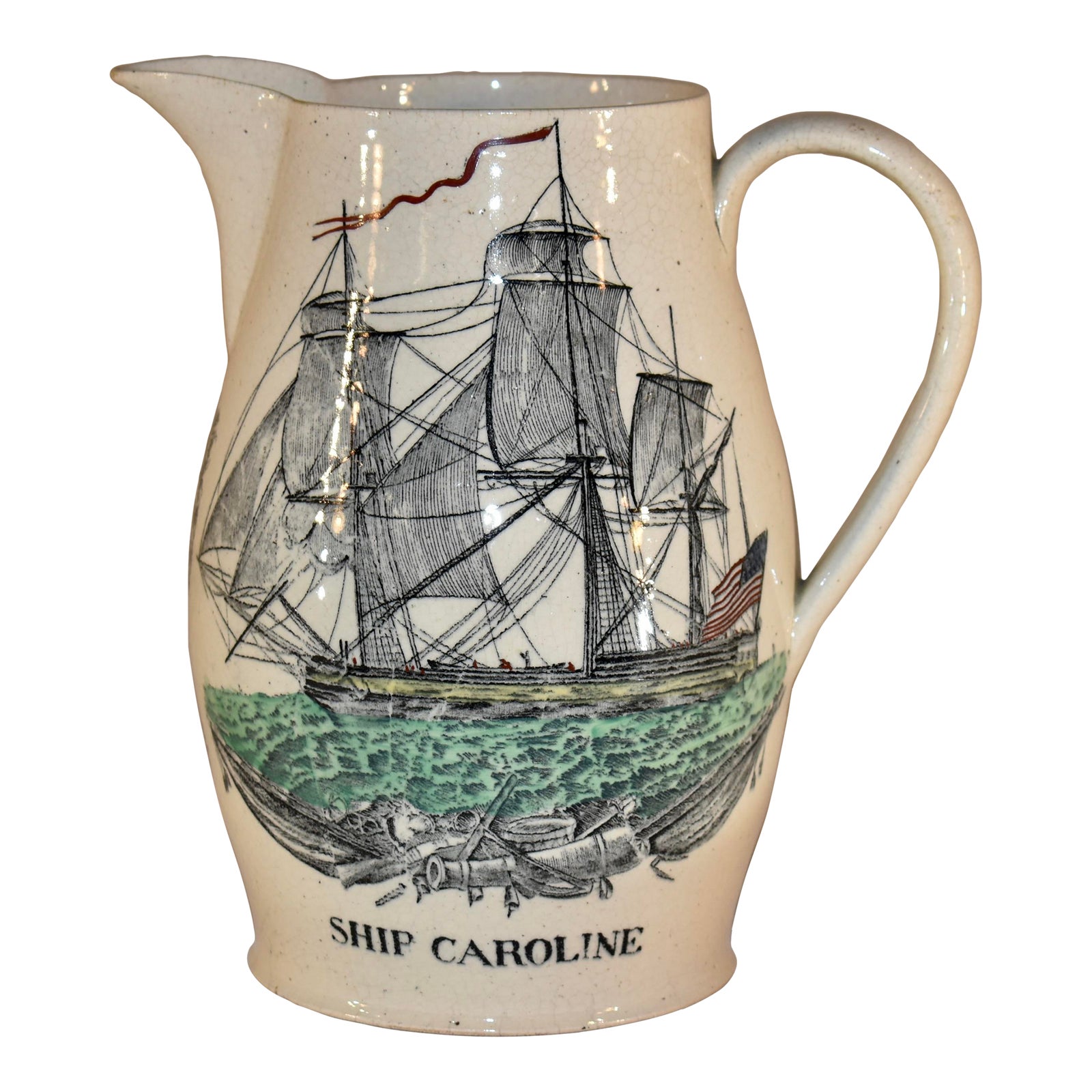 Early 19th Century Creamware Liverpool Jug | Chairish