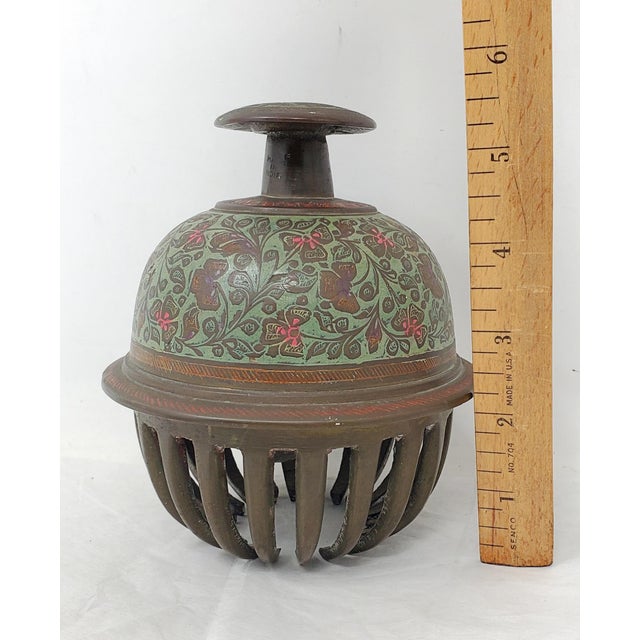 Antique Brass Elephant Bell - 20 Claw, Painted | Chairish