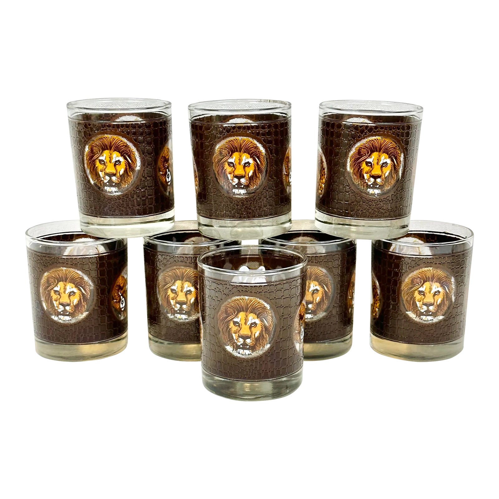 Vintage Safari Style Glasses-Set of 8 | Chairish