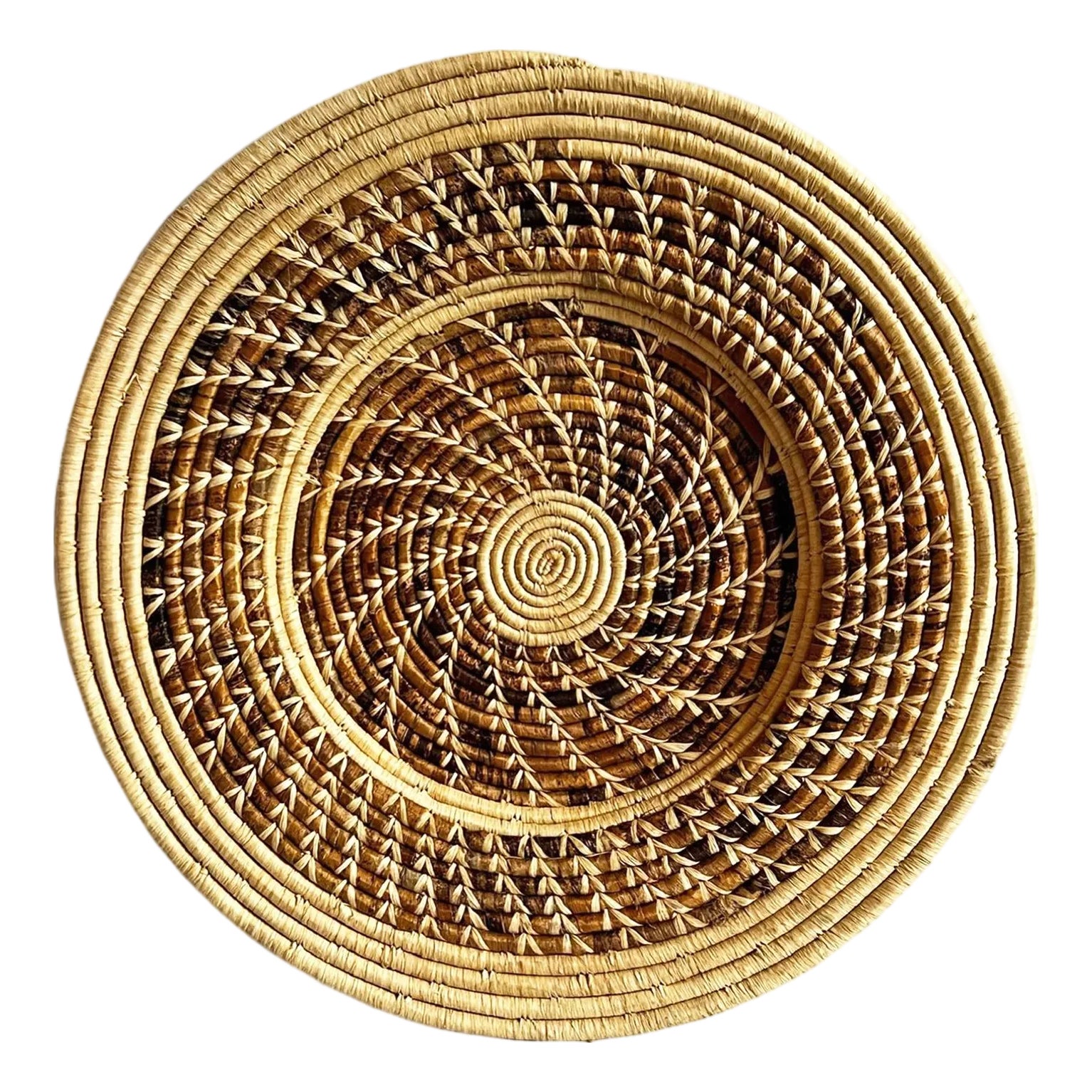 Vintage Mali Tribal Basket Weave Plate Wall Decor | Chairish