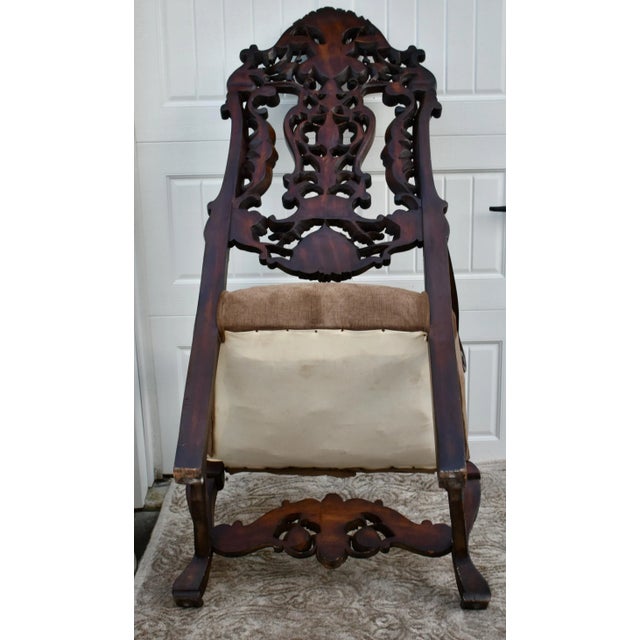 Antique Carved Walnut French Baroque Style High Back Throne Back Chair ...