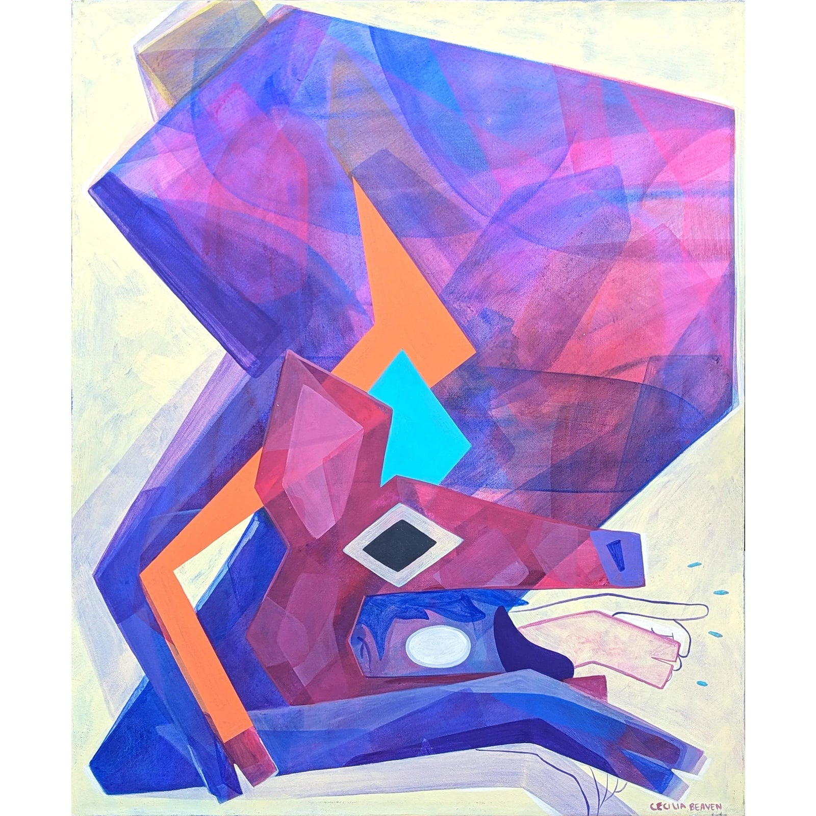21st Century Contemporary Abstract Orange, Purple, and Blue Biomorphic ...
