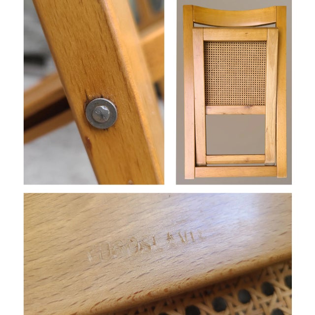 1950s Trieste Folding Chairs With Rattan Seats by Aldo Jacober ...