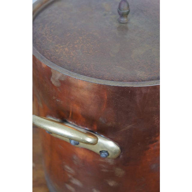 Heavy Antique French Copper Stock Pot Boiler Cauldron Acorn Lid Handles ...