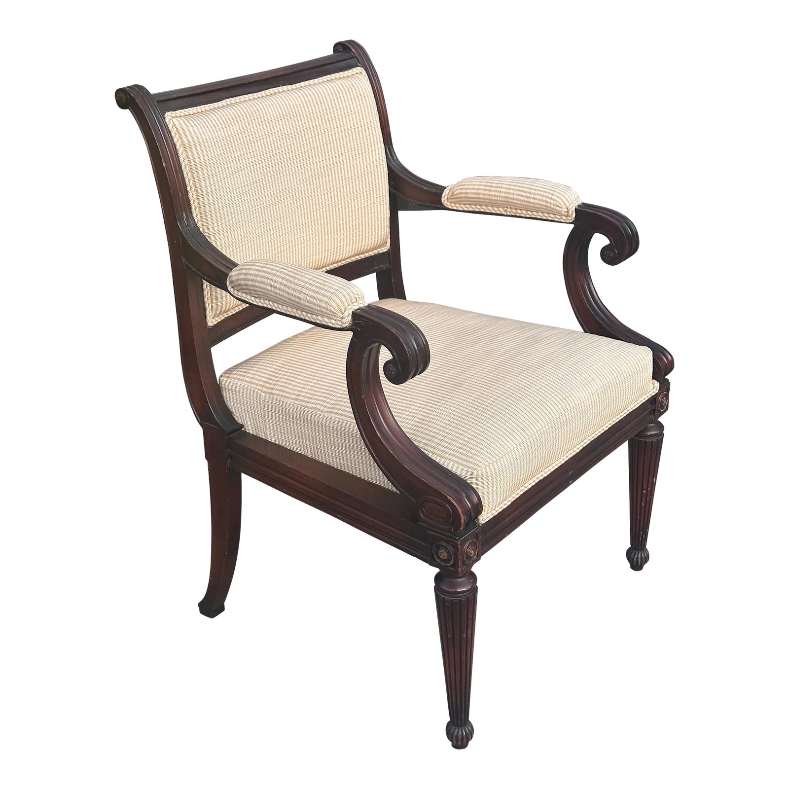 Antique 19c Regency Mahogany Arm Chair | Chairish