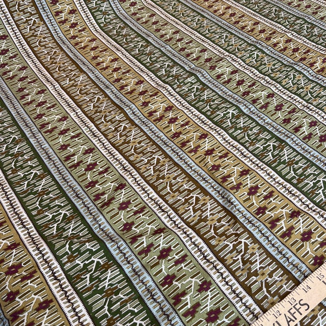 Claremont Designer Kilim Stripe Linen Fabric- 7 Yards | Chairish