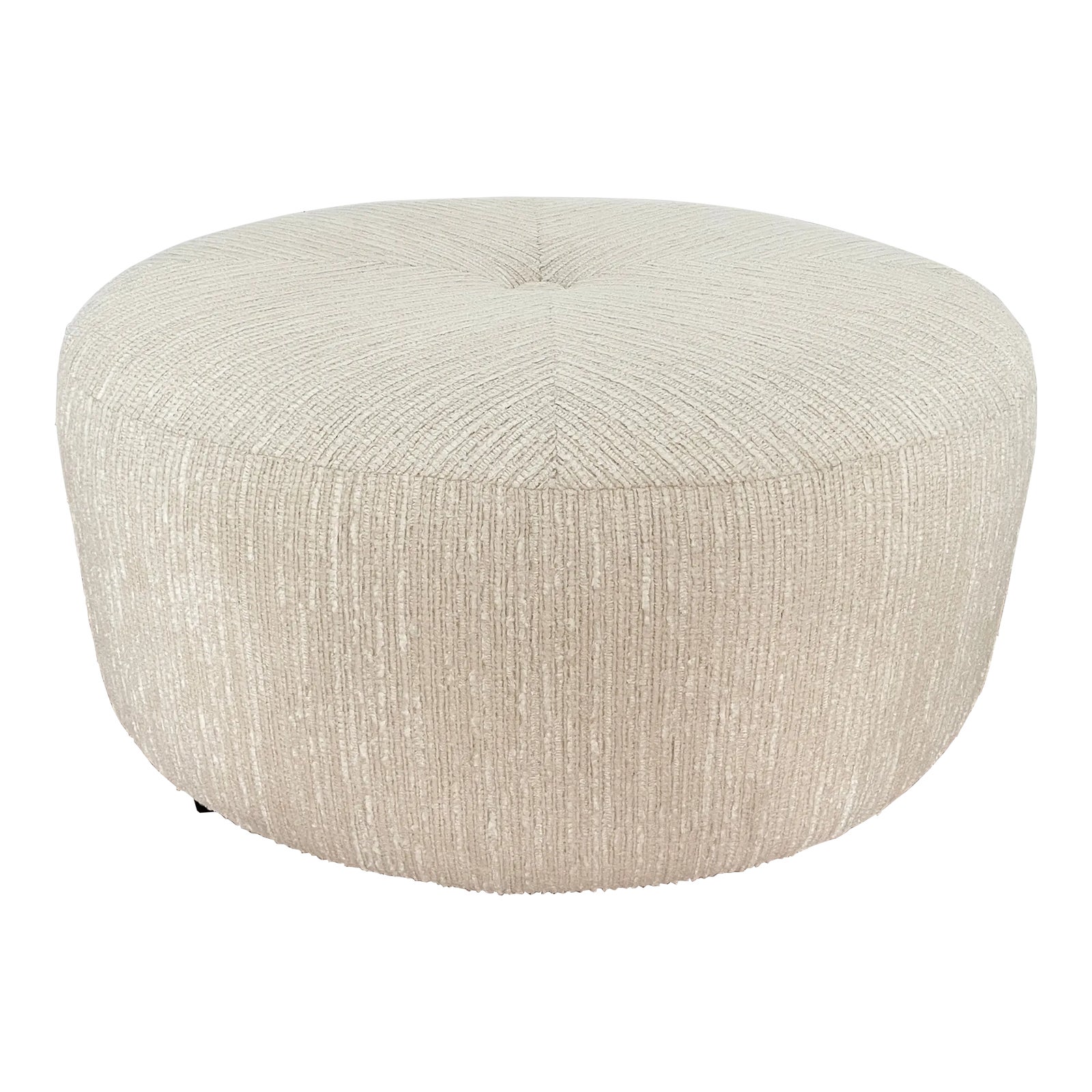 Large 1970’s Circular Ottoman on Casters | Chairish