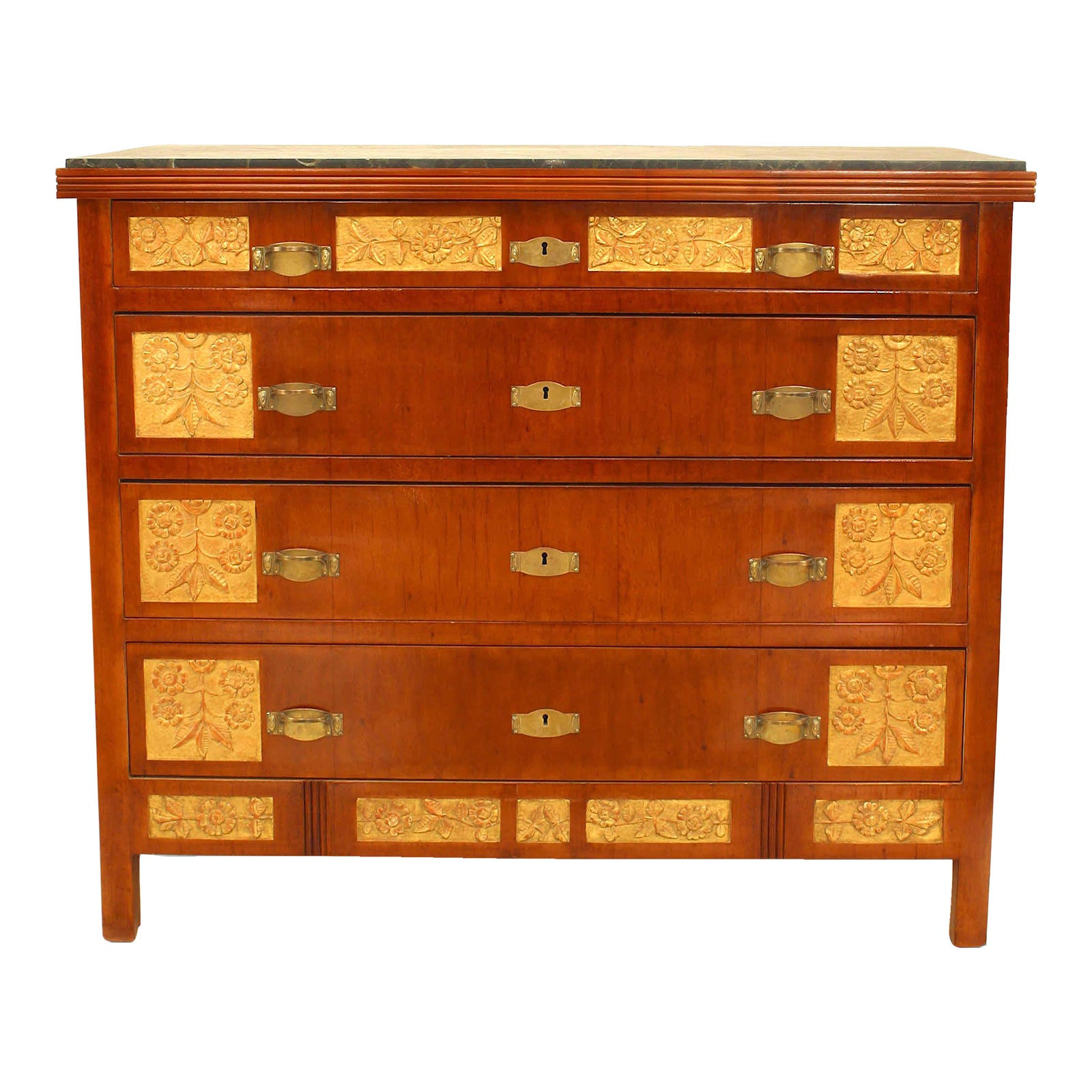 English Aesthetic Movement Mahogany Chest | Chairish