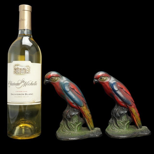1920’s Cast Iron Parrot Bookends - a Pair | Chairish