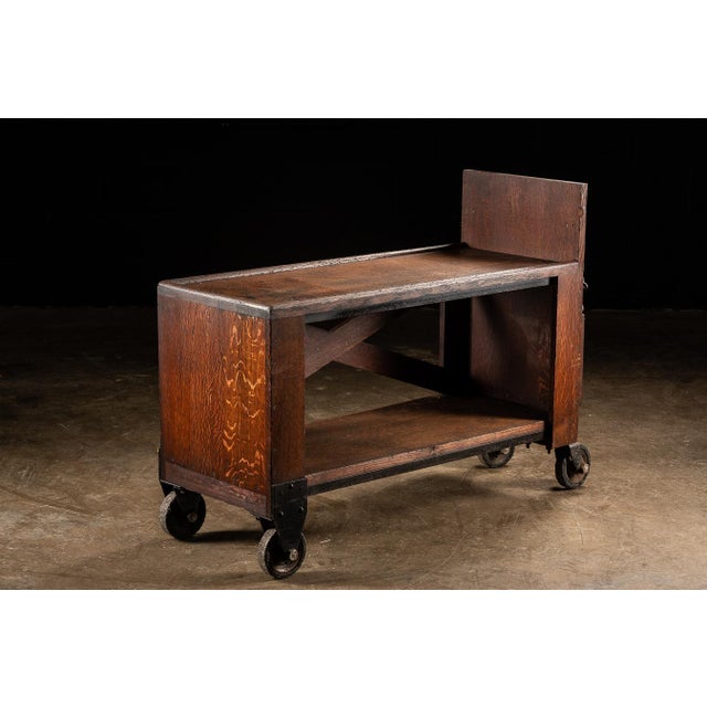 1920s Wooden Library Cart | Chairish