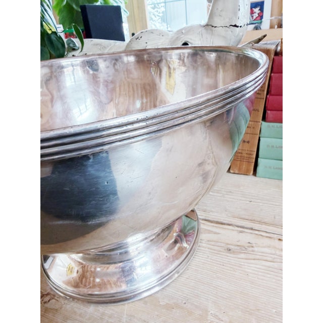 1950 Silver Punch Bowl From the Hotel Texas in Fort Worth | Chairish