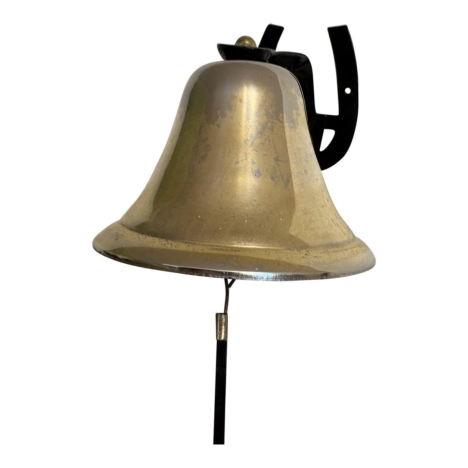 Vintage Ranch Brass Dinner Bell With Ringer | Chairish