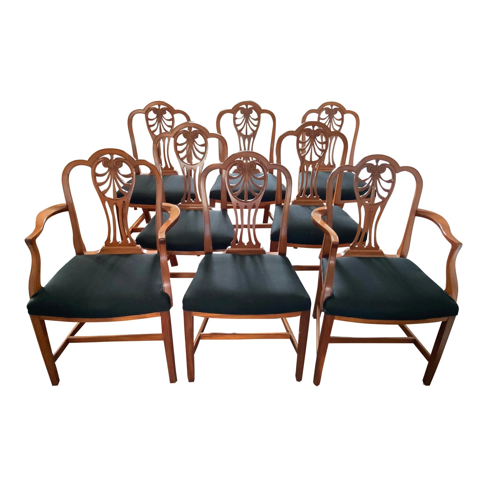 1970s Mahogany English Dining Chairs – Set of Eight | Chairish