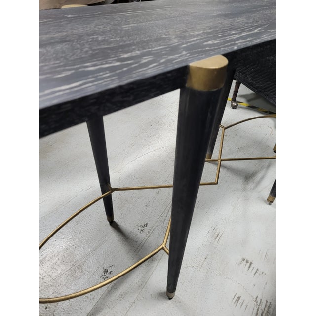 Gabby Fiona Long Distressed Console Table With Brass Details | Chairish