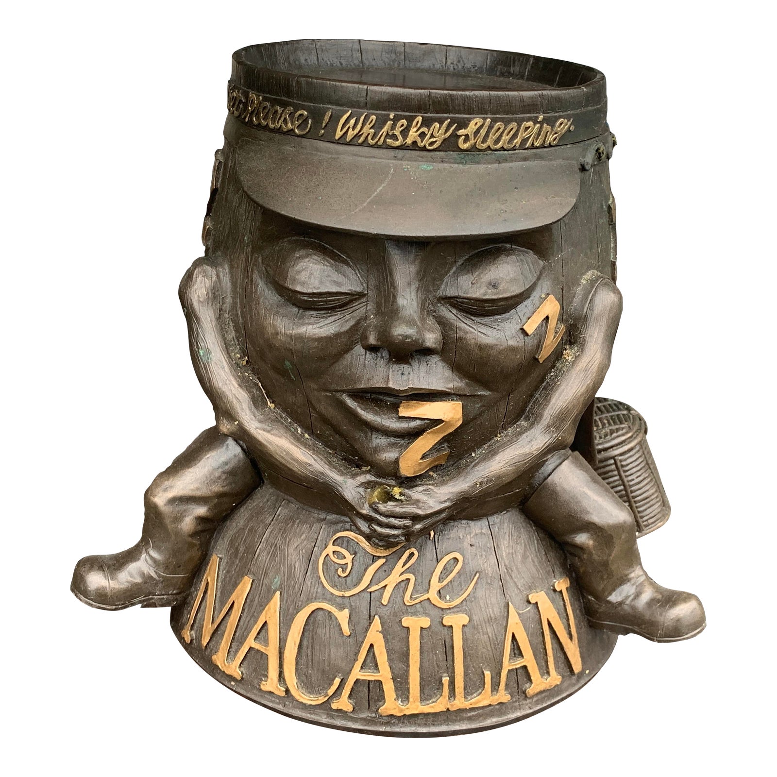 1920s Rare Macallan Sleeping Cask Ice Bucket | Chairish