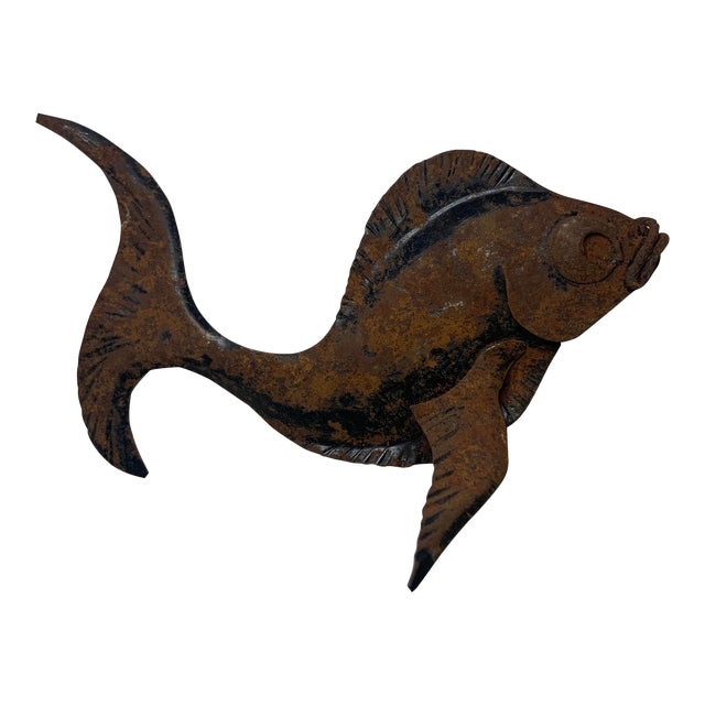 Vintage Metal Art Rusty Fish Sculpture | Chairish