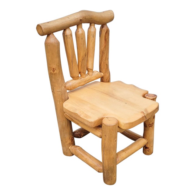 Rustic Hand Peeled White Cedar Log Chair Primitive Lodge Style Chair ...