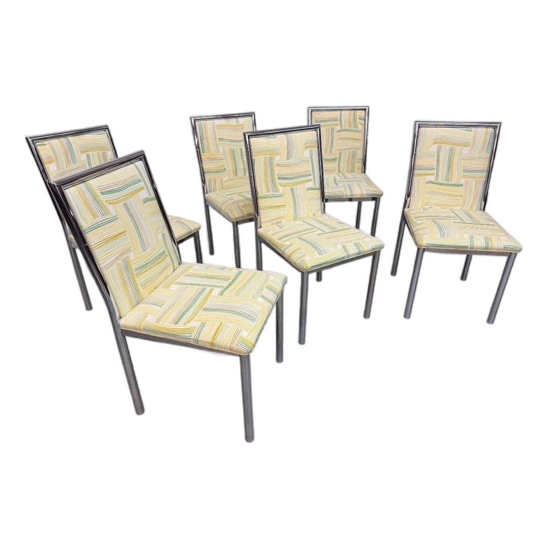 Mid-Century Modern Chrome Dining Chairs - Set of 6 | Chairish